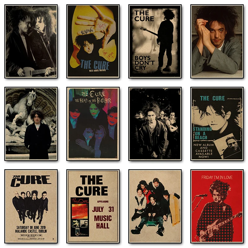 Vintage-The-Cure-Rock-Poster-Home-Decor-Canvas-Printing-Posters-Retro ...