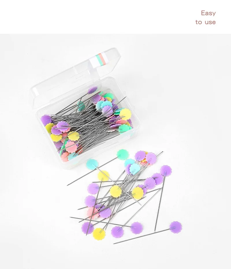 Épingles de couture en acier inoxydable,100 pièces-boîte,accessoires de couture,broderie ...