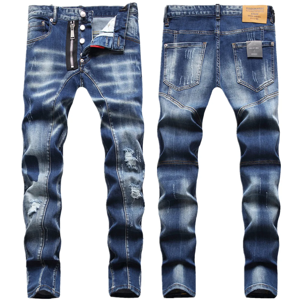 Autumn-winter-worn-out-and-torn-jeans-men-slim-fit-and-small-feet ...