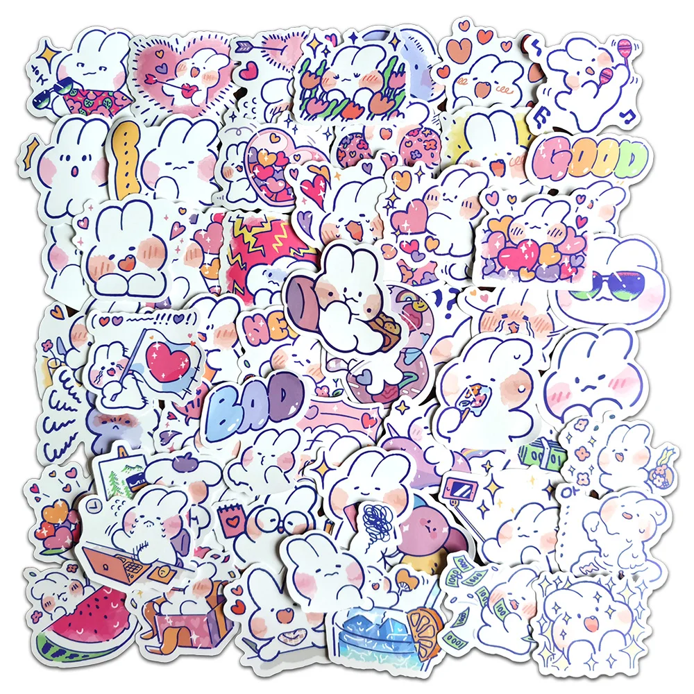 10/20/60pcs Cartoon Rabbit Mongmong Stickers Laptop Scrapbook Notebook ...