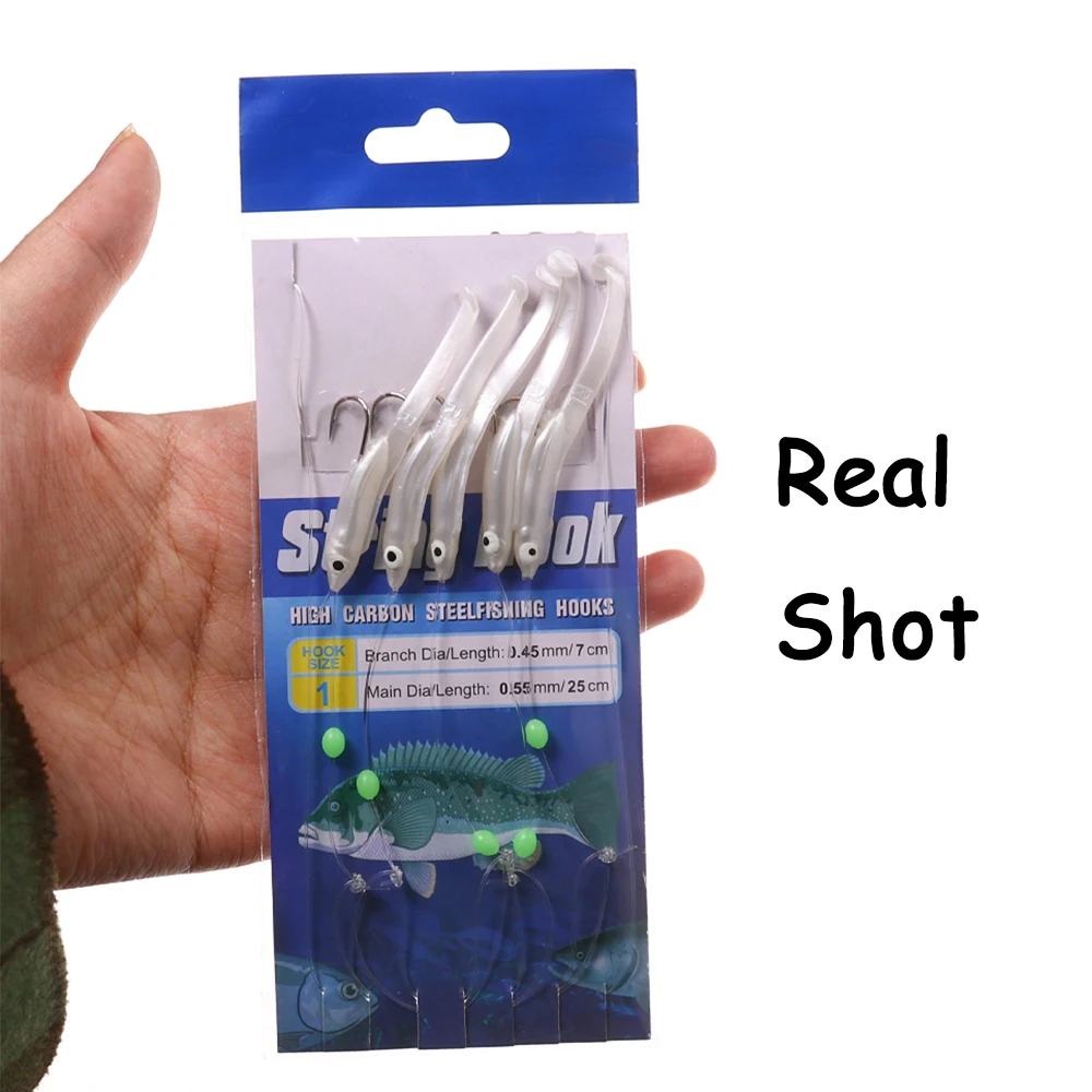 Luminous Soft Eel Sabiki Rig - Easy Fishing Tackle