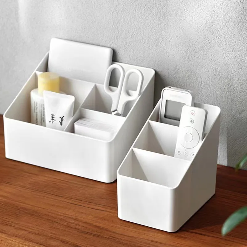 1PC Plastic Desktop Storage Box 3/4 Grids Dormitory Finishing Shelf ...