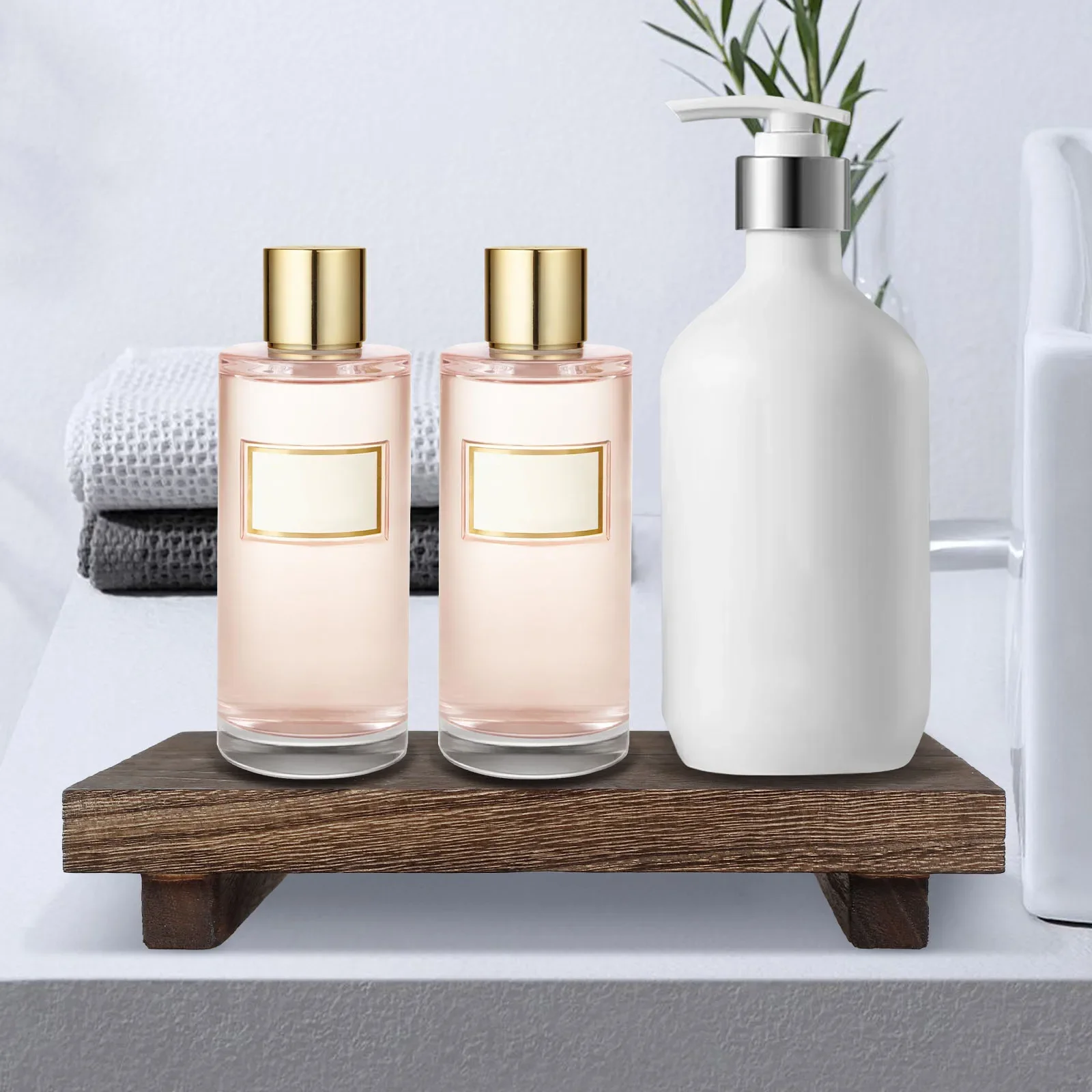 Wood-Pedestal-Stand-Anti-Slip-Risers-Soap-Tray-Vintage-for-Table ...