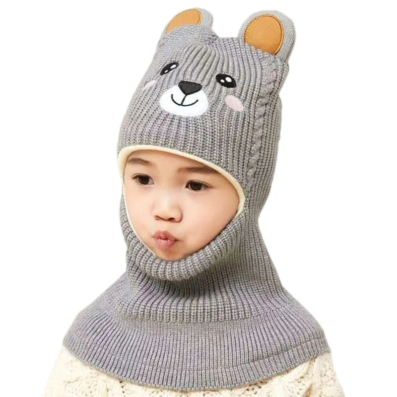 New-Cartoon-Bear-Winter-Baby-Hat-for-Boys-Plus-Velvet-Kids-Hooded-Cap ...