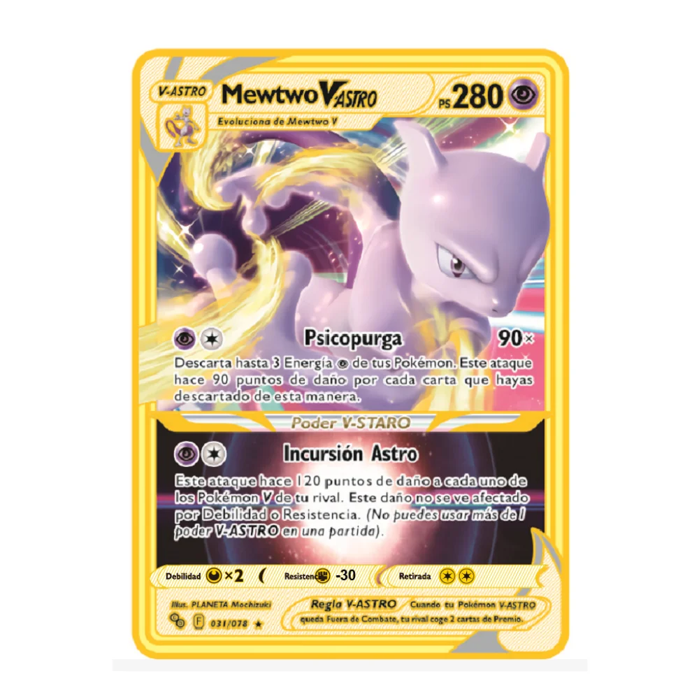 Spanish Pokémon Cards Metal Letters Spanish Iron Cards Mewtwo Pikachu ...
