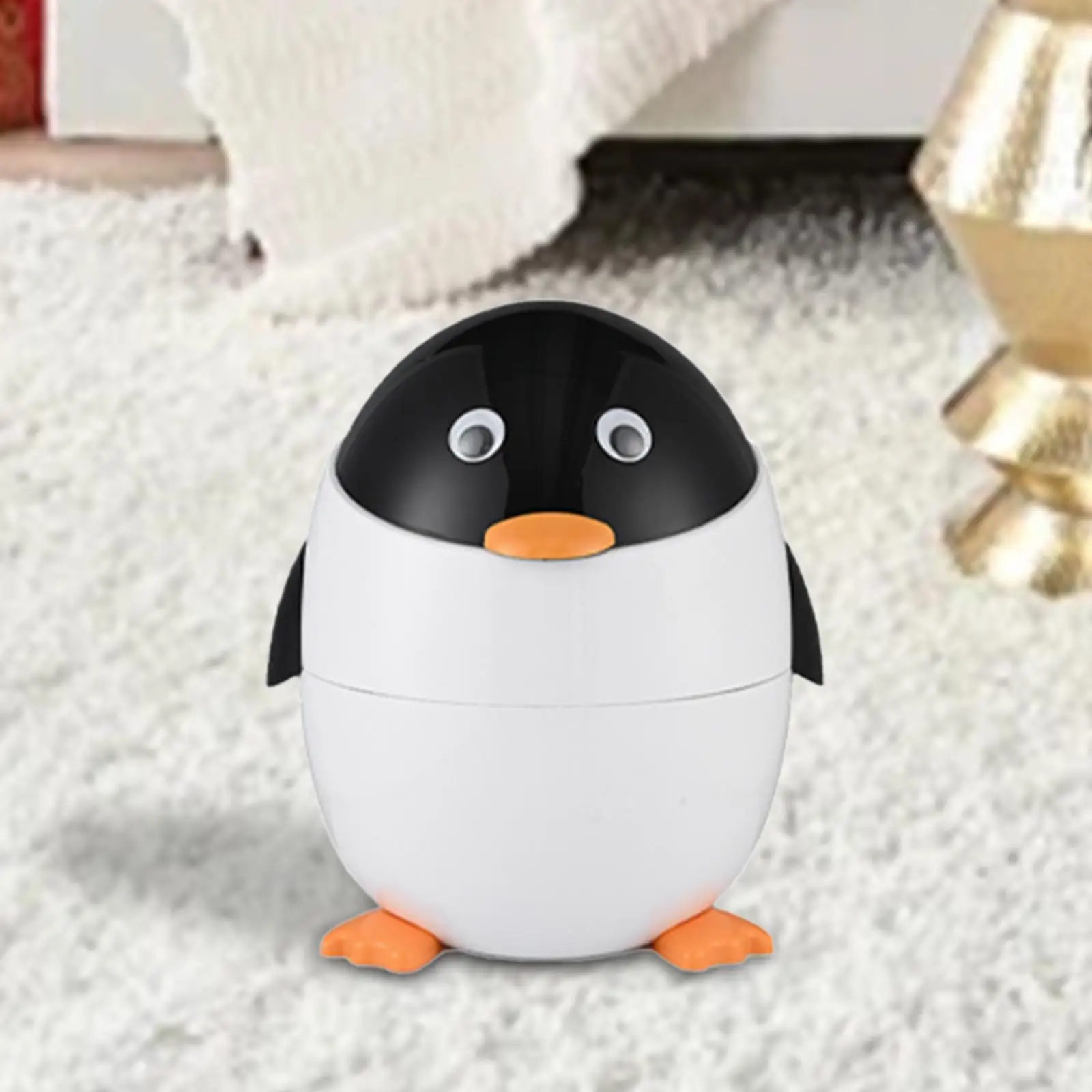 Trash Can Cute Penguin Waste Bin Trash Bin for Bathroom Living Room ...