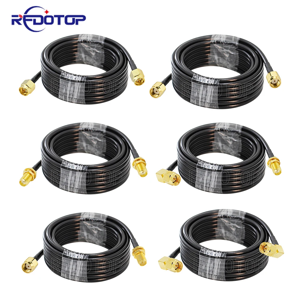 RG58-Cable-SMA-Male-to-SMA-Female-Bulkhead-WiFi-Antenna-Extension-Cord ...