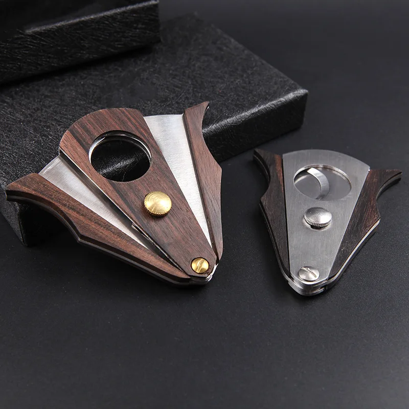 Wooden Cigar Cutter Scissors Knife Sharp Blade Cigar Scissors Cutter ...