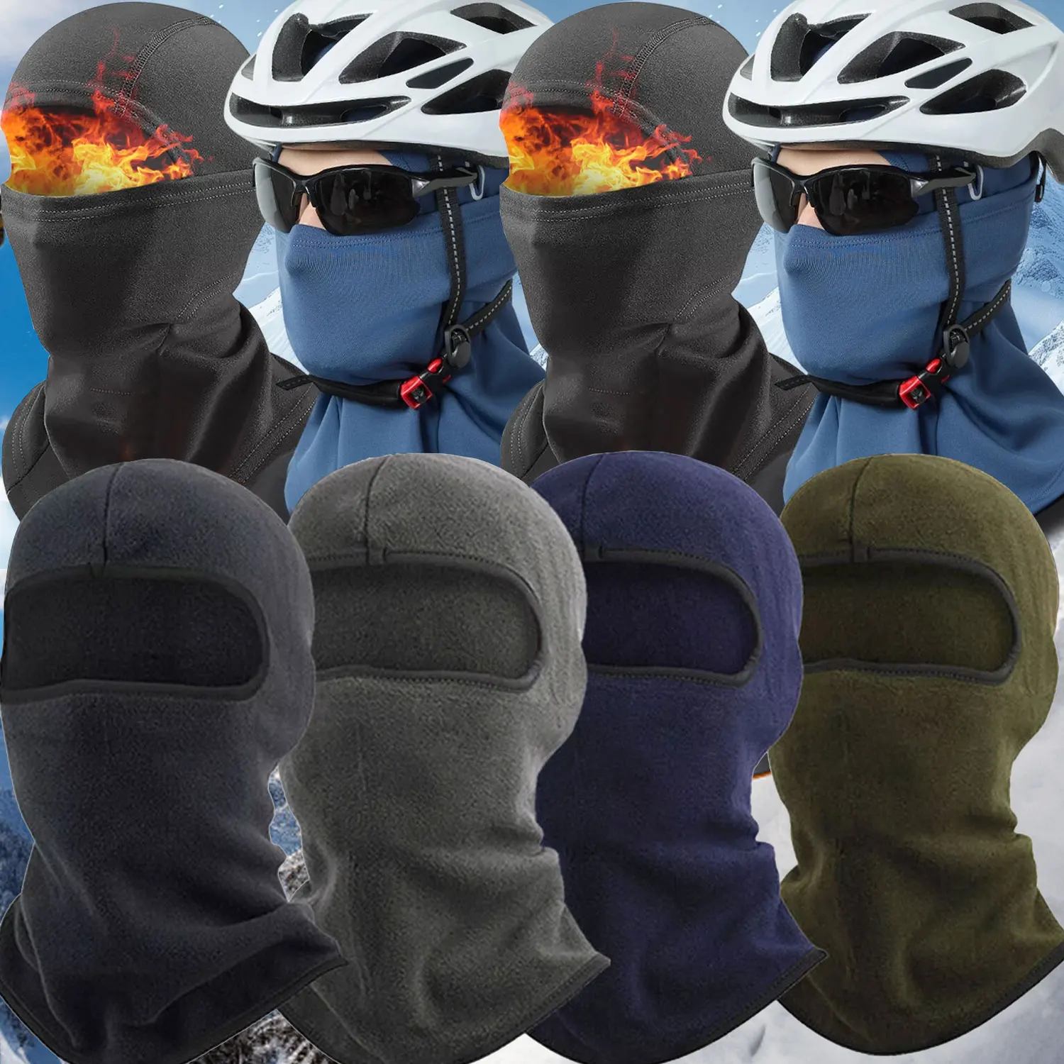 Motorcycling Hood for Men and Women Outdoor Cold Proof Riding Balaclava ...
