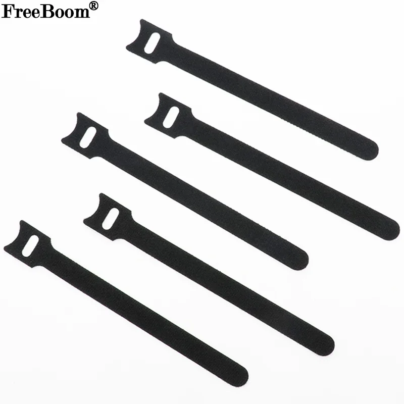 Wire Organizer Releasable Cable Ties Black 15 20 25 30cm Nylon Hook ...