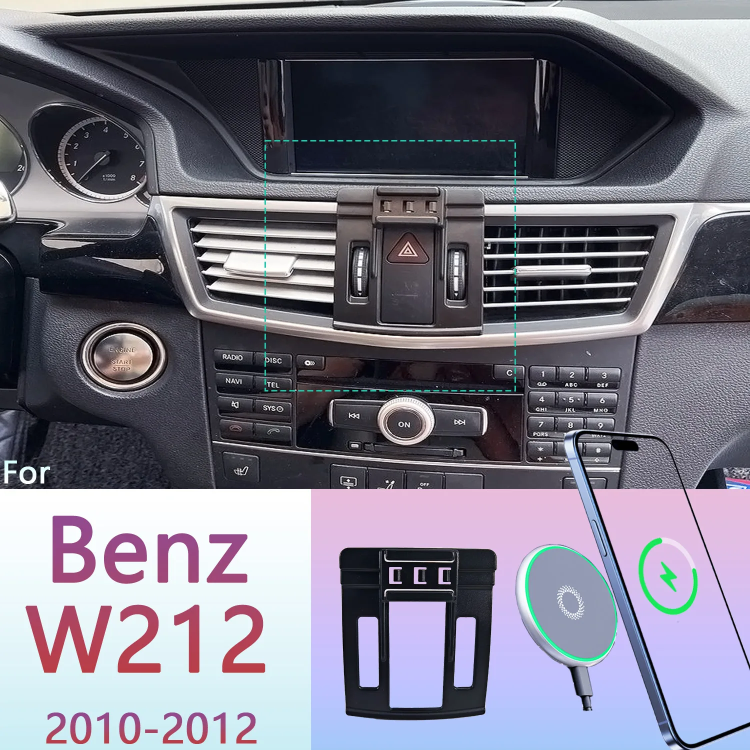 For-Mercedes-Benz-E200-E300-W212-2010-2012-Magnetic-Phone-Holder-15W ...