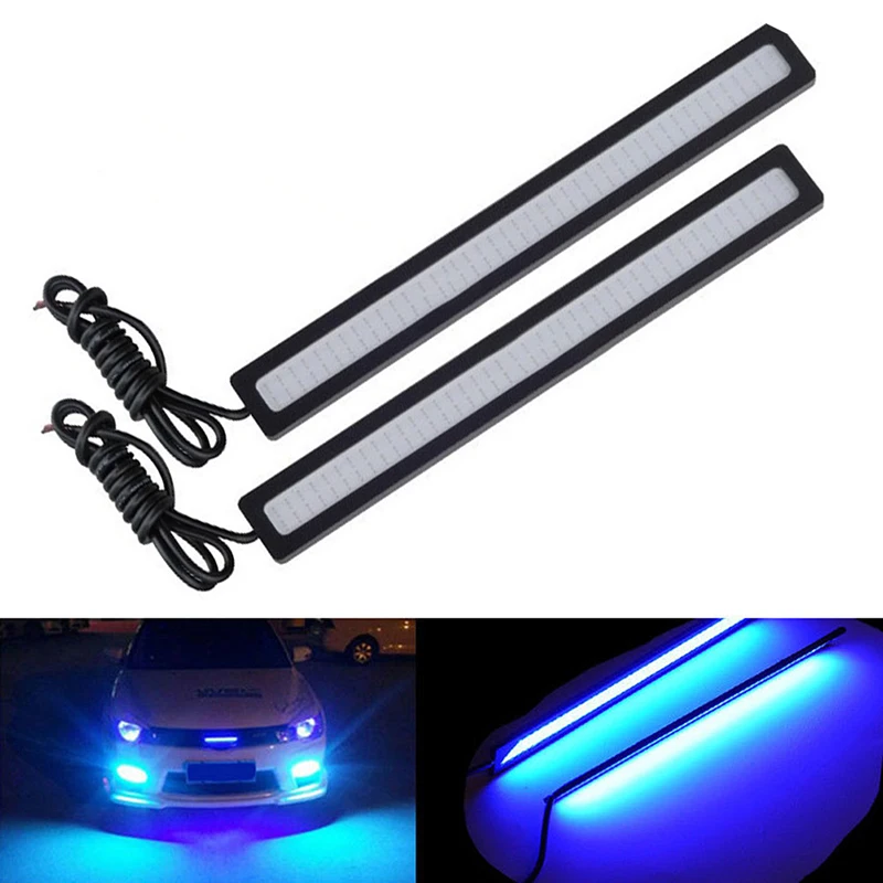 1PCS-Waterproof-DC-12V-17cm-Blue-Super-Bright-LED-Car-COB-Lights-DRL ...