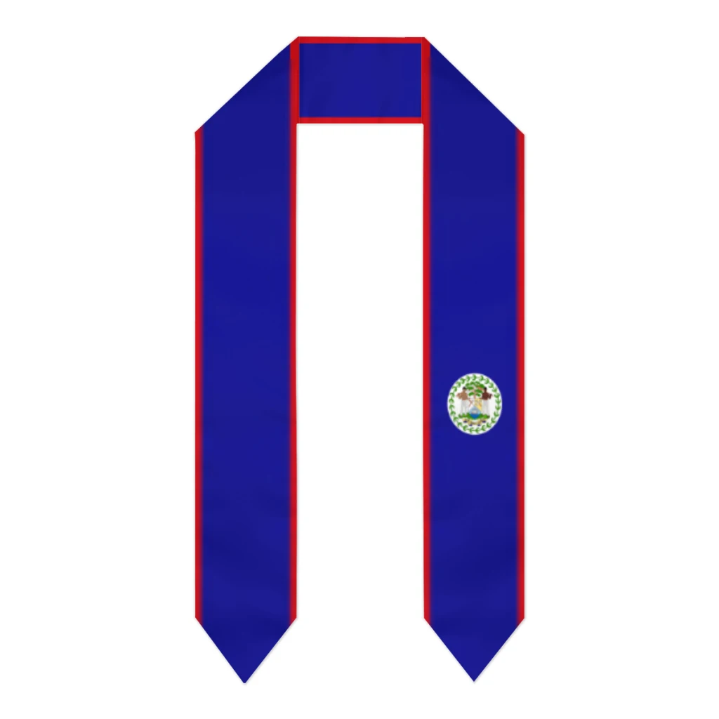 Graduation-Sash-Belize-Flag-scarf-Shawl-Stole-Sapphire-Blue-with-Star ...