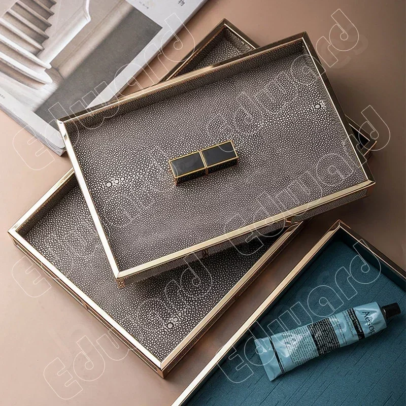 European-Style-Tray-Leather-Trays-Tea-Tray-Plate-Rectangular-Storage ...