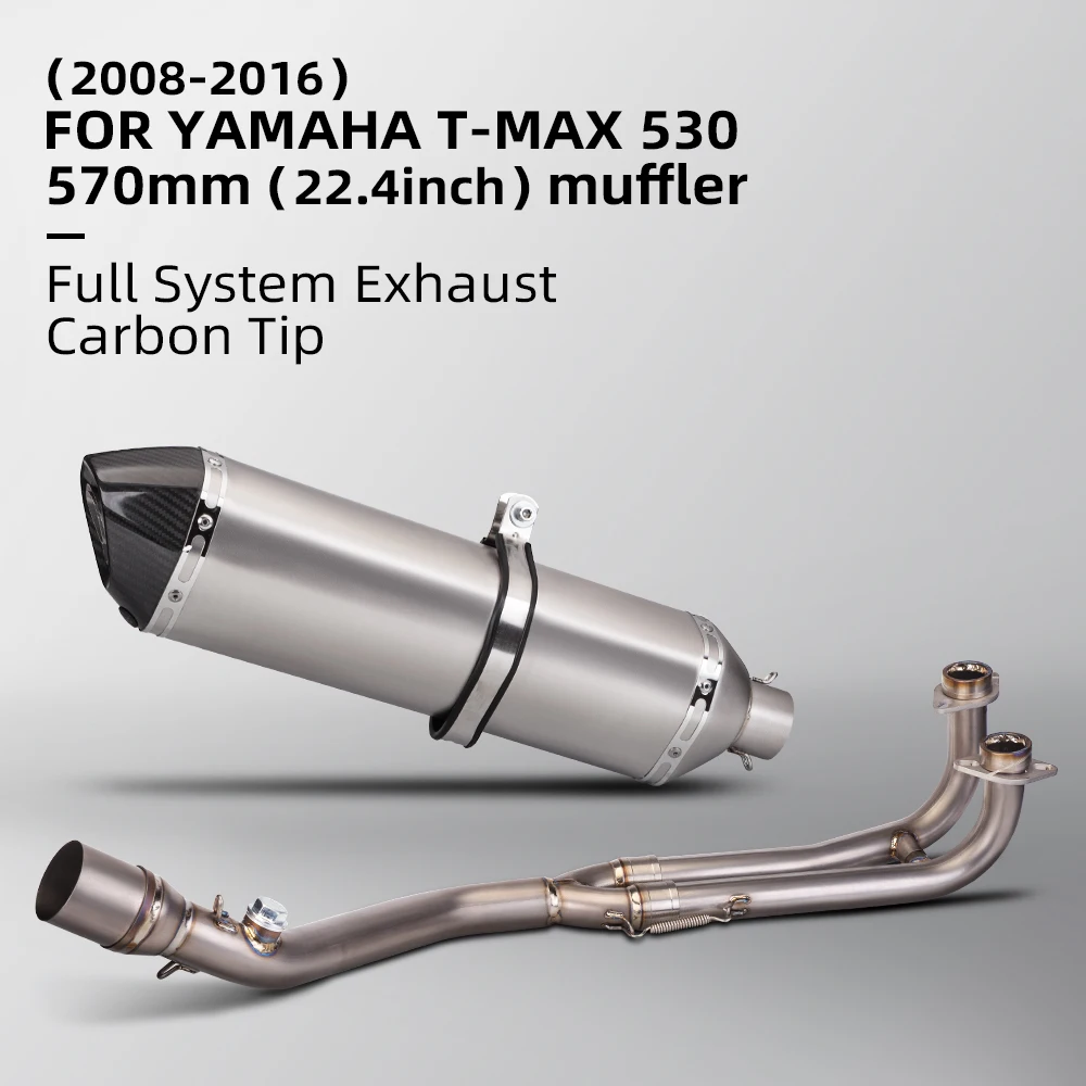 For-Tmax500-Tmax530-full-Motorcycle-Exhaust-System-Escape-slip-on-Front ...