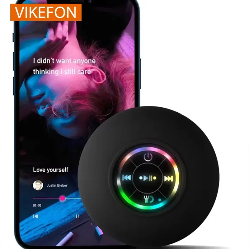 VIKEFON-Portable-Bluetooth-Audio-Ipx4-Waterproof-Led-Lights-Bathroom ...