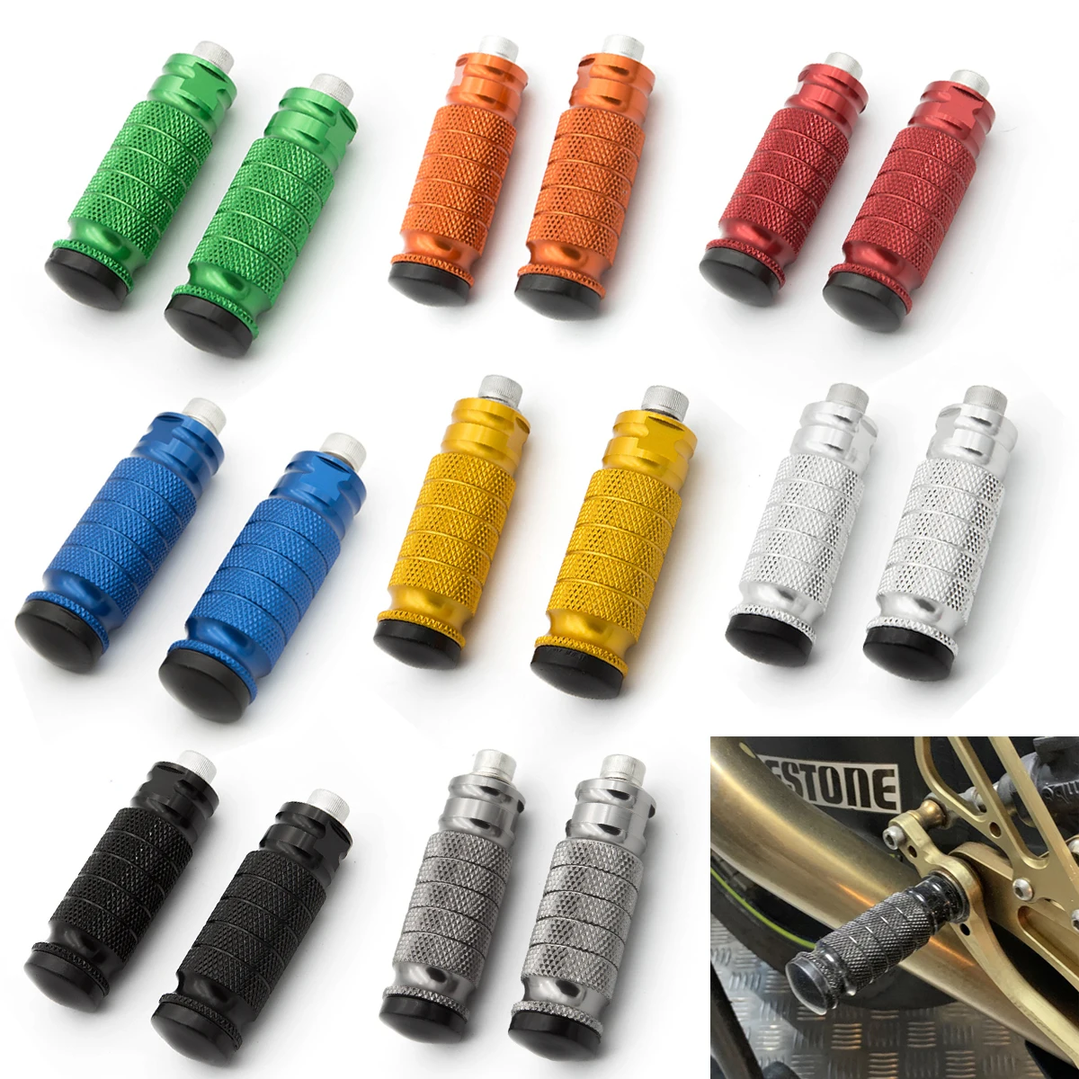 FOR Yamaha YZF R1 R3 R6 R125 FZ1 FZ8 MT-07 MT09 Motorcycle Footrest ...