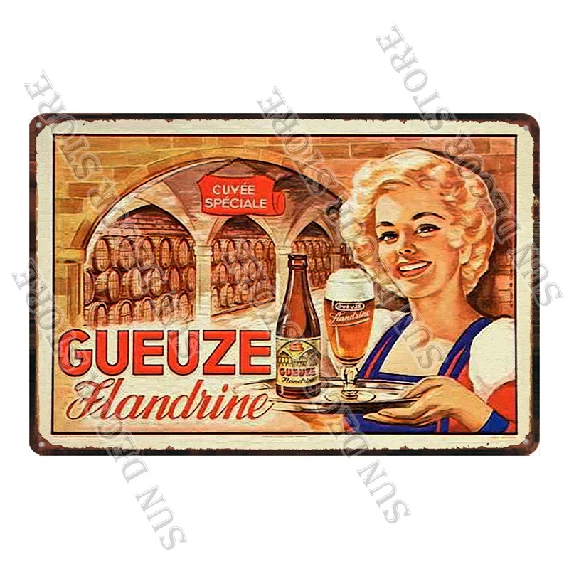 Belgium-Beer-GUEUZE-Shabby-Chi-Vintage-Metal-Tin-Signs-Poster-Decor-for ...