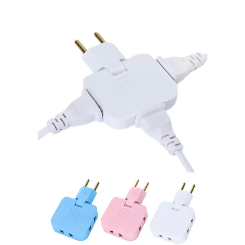 EU Plug 180 Degree Rotatable Socket Converter 3 in 1 US Extension Plug ...