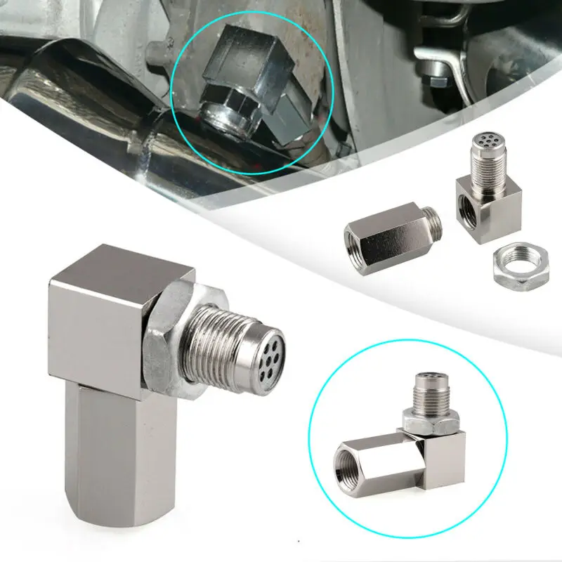 90-Degree-O2-Sensor-Spacer-Adapter-Engine-Light-CEL-Check-Bung-Mini ...