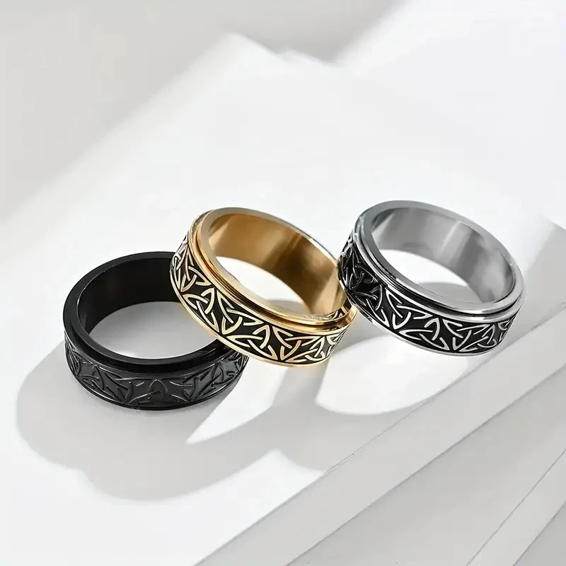 Punk-Viking-Script-Stainless-Steel-Rotating-Fidget-Rings-Men-For ...