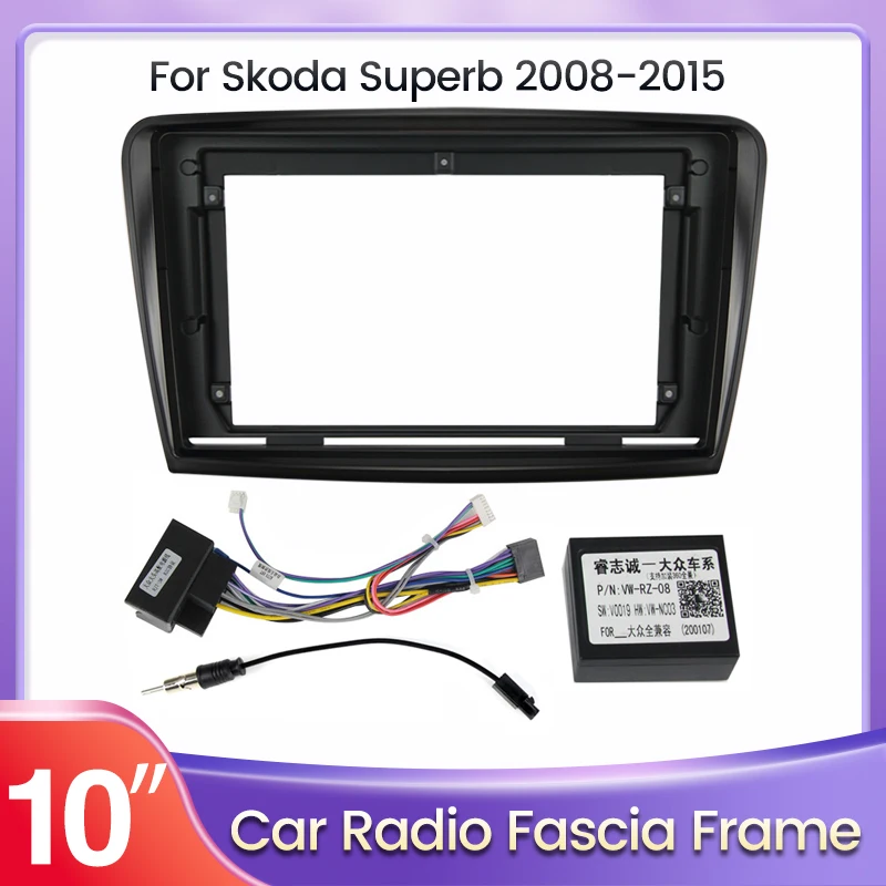 10 inch Car Radio Frame For Skoda Superb 2 B6 2008 -2015 Dash Mount Kit ...