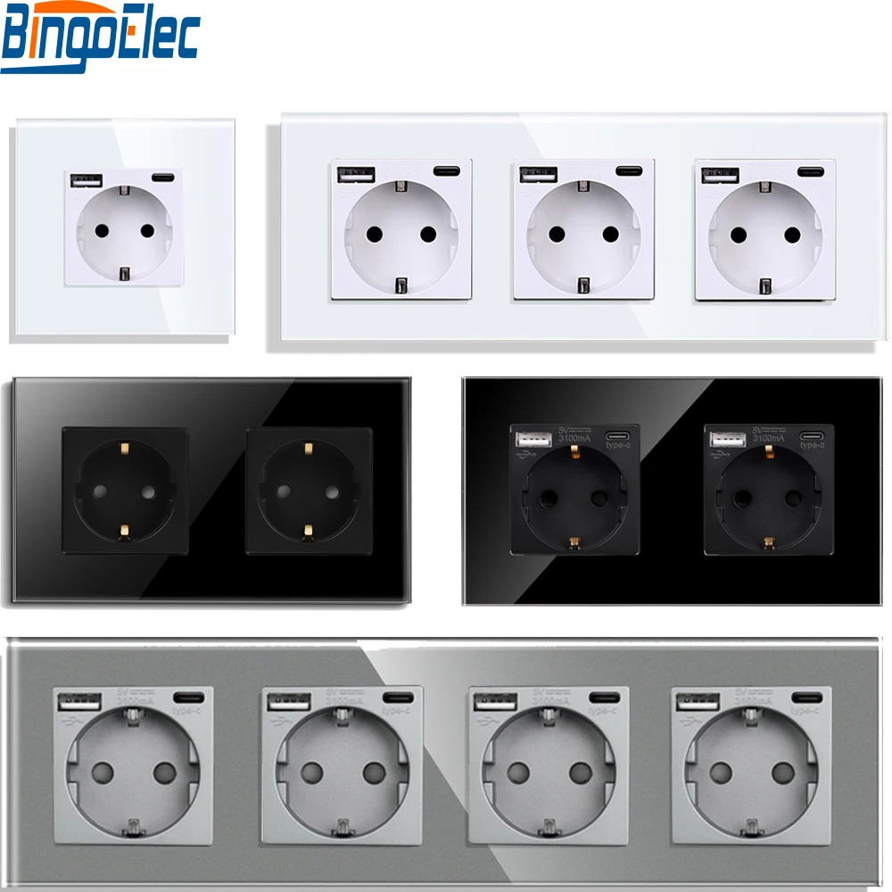 Bingoelec-Prises-murales-standard-EU-avec-USB-Type-C-prise-de-courant ...