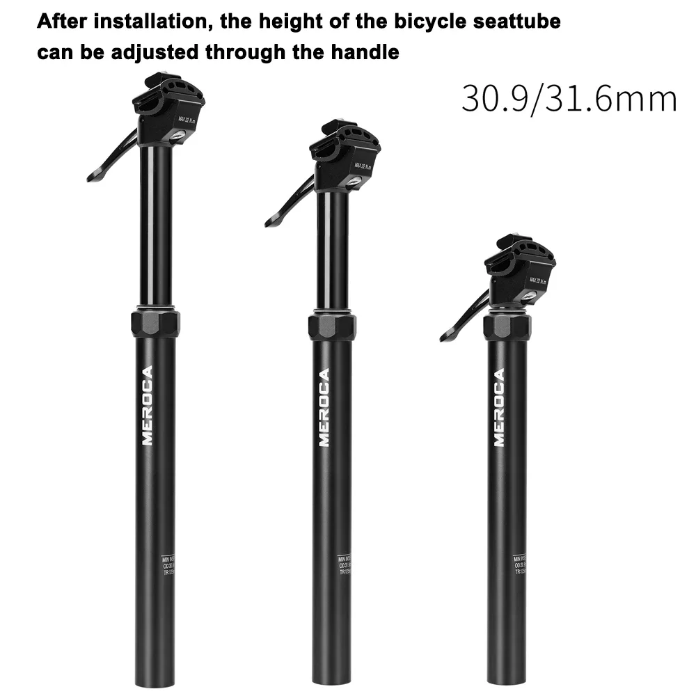 Telescopic Bicycle Seatpost 30.9/31.6mm Adjustable Height Bike SeatTube ...