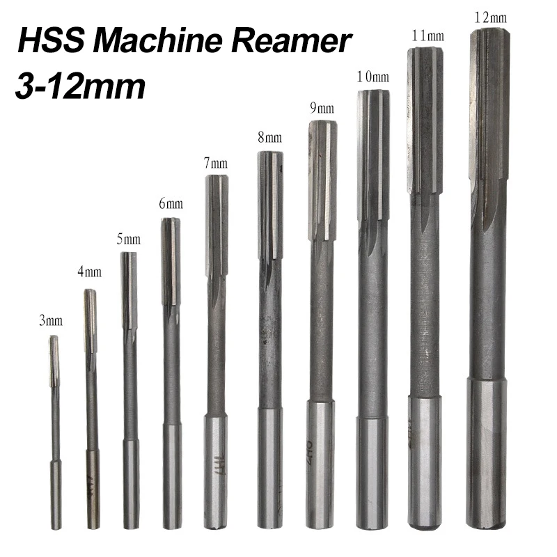 3-12mm-HSS-Machine-Reamer-Set-H7-Straight-Shank-Milling-Chucking-Reamer ...