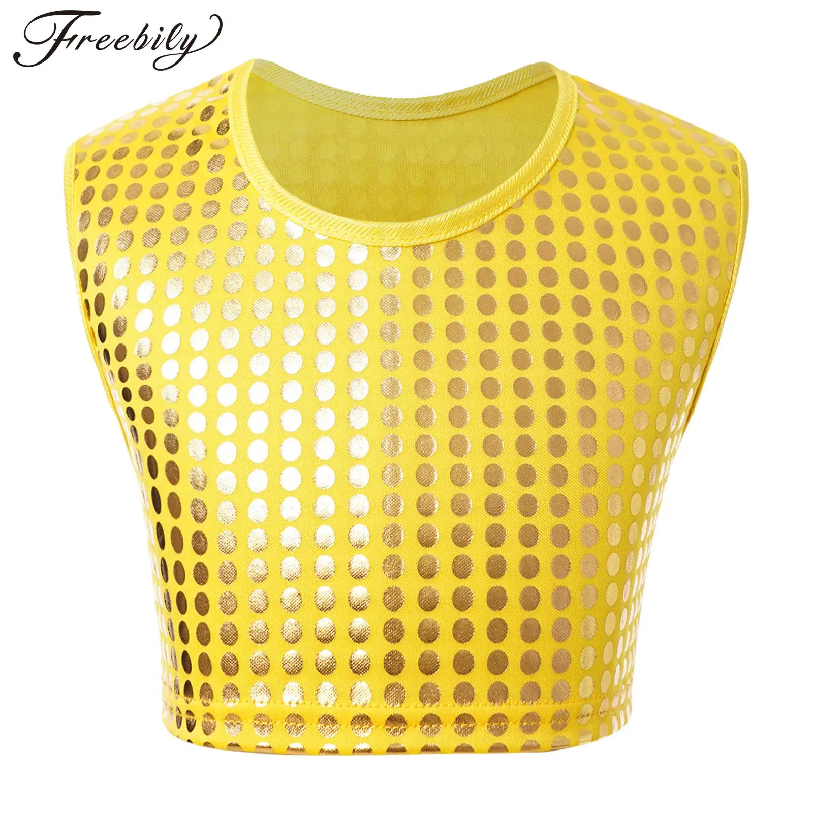 Kids Girls Ballet Dance Crop Tops Sleeveless Dance Tanks Vest for Jazz ...