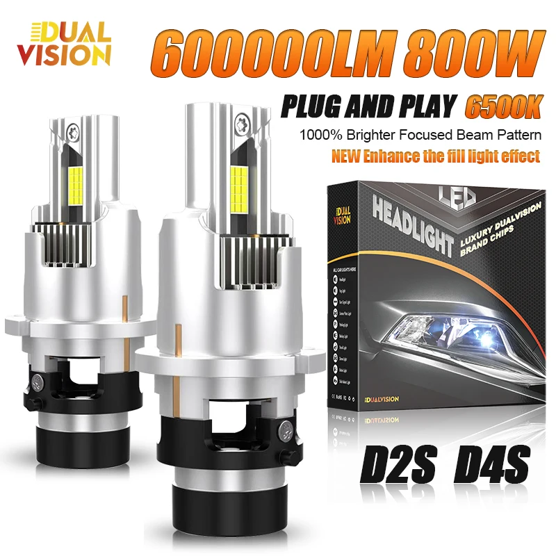 D2S D4S D2R D4R Led Car Headlight Canbus HID Led Xenon Bulb 1:1 Turbo ...