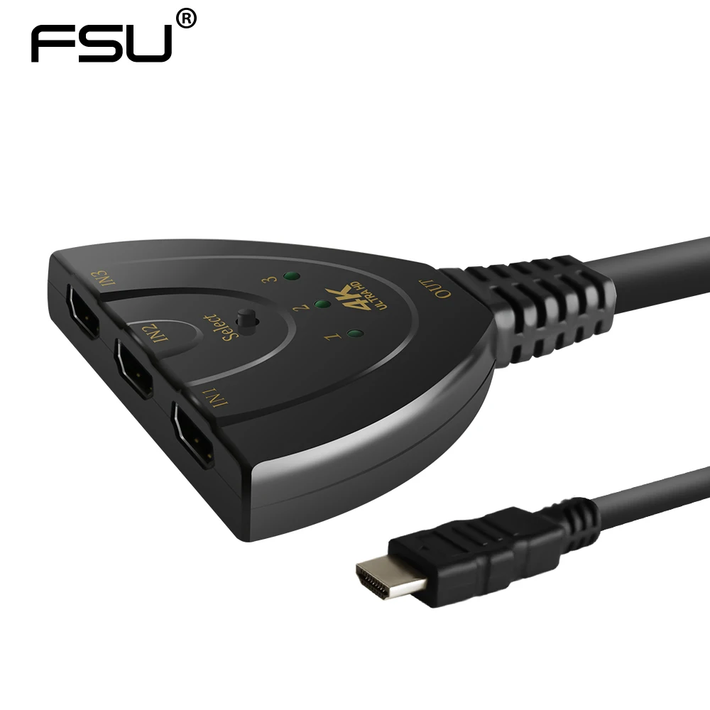 2017 High Quality 4K*2K 3 to 1 Switch HDMI compatible Switcher Hub ...