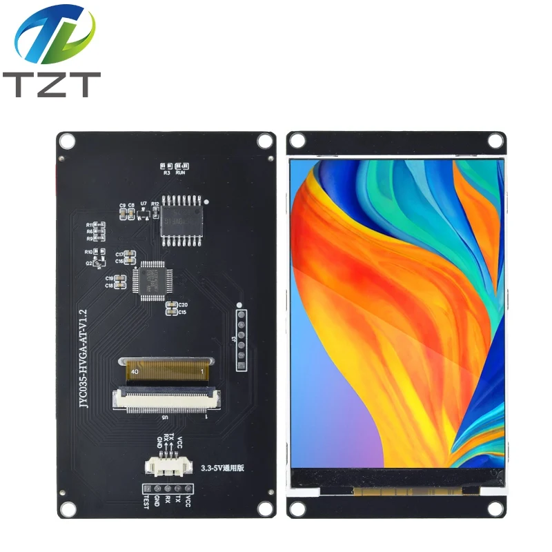 TZT 3.5 Polegada TFT 320*480 Resolução 3.3V 5V UART MCU Comunicação ...