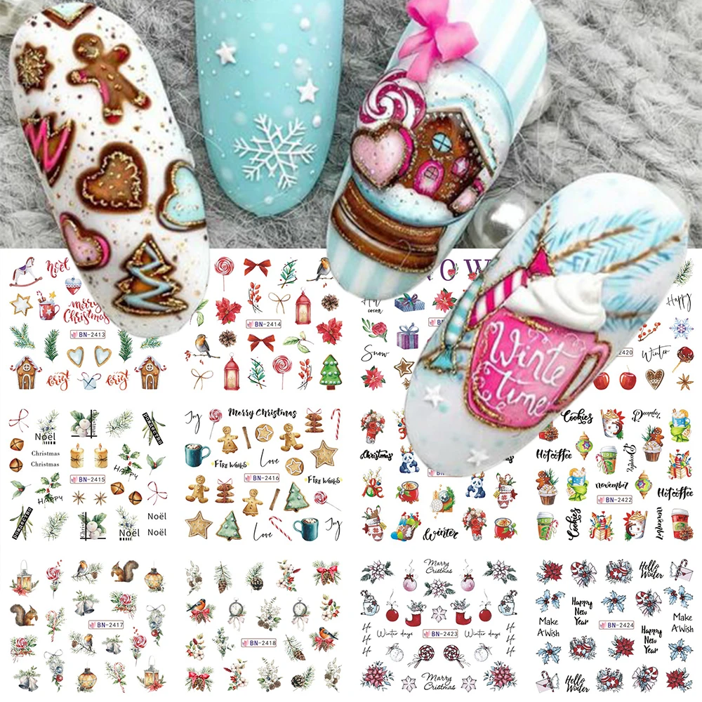 Christmas-Greenery-Nail-Stickers-Birds-Water-Nail-Decals-Letters-Hot-Chocolate-Sliders-Winter ...
