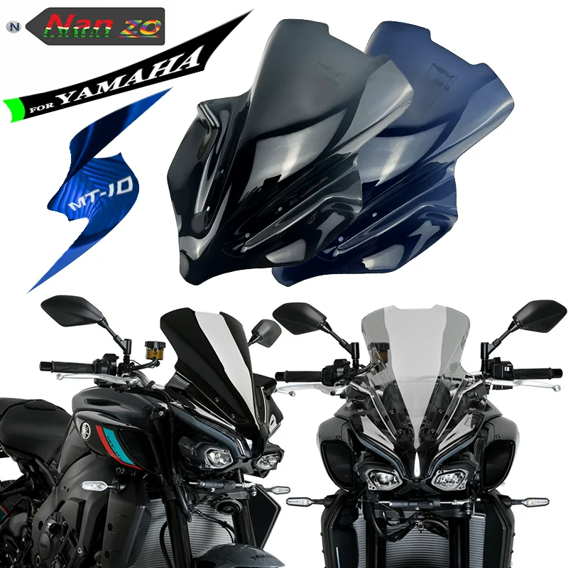 MT 10 Motorcycle Touring Windshield Visor Black Windscreen Fits For ...