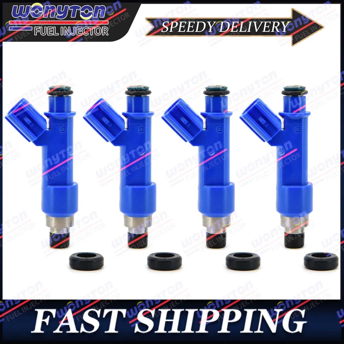 New Set of 4 Fuel Injectors 23250-21040 Fits For Toyota 2006-2014 Yaris ...