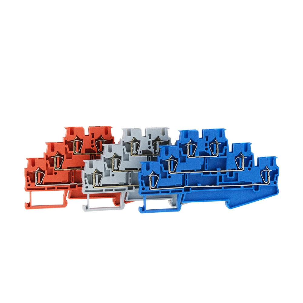 Spring Terminal Block 10Pcs ST 2.5 3L Din Rail 3 Layer Screwless ...