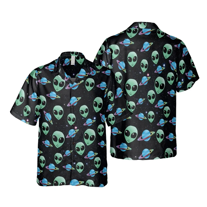 Harajuku Fashion UFO Graphic Shirts For Men Clothes Hip Hop Cartoon ...
