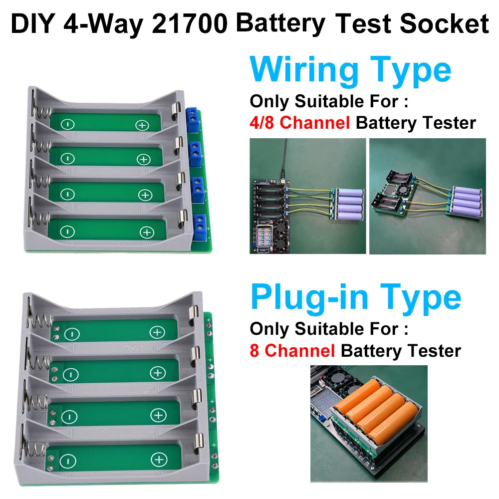 DIY 21700 배터리 테스터, 4/8 채널 테스트용 전원 감지기 모듈, 리튬 배터리 용량, 내부 저항 18650, 4* ...