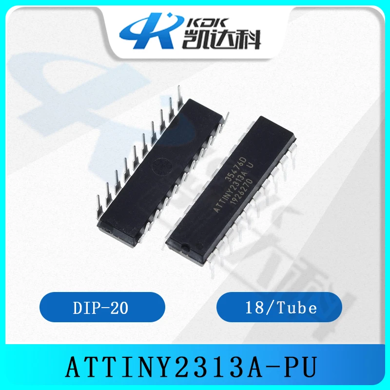 1pCS ATTINY2313A-PU ATTINY2313 DIP20 MCU 8-bit ATtiny AVR RISC 2KB Flash 2.5V/3.3V/5V 20-Pin DIP ...