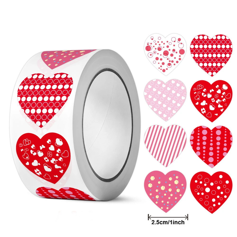100-500pcs Heart-shaped Wedding Sticker Label Self-adhesive Sealing ...