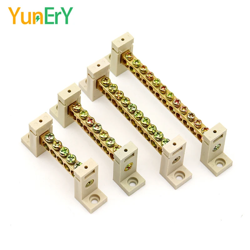 DIN Rail Terminal Block High Bridge Type Ground Bar 5/7/10/12 Holes ...