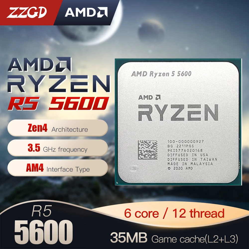 Amd Novo Ryzen 5 5600x R5 5600x Processador Cpu Processador Desktop ...