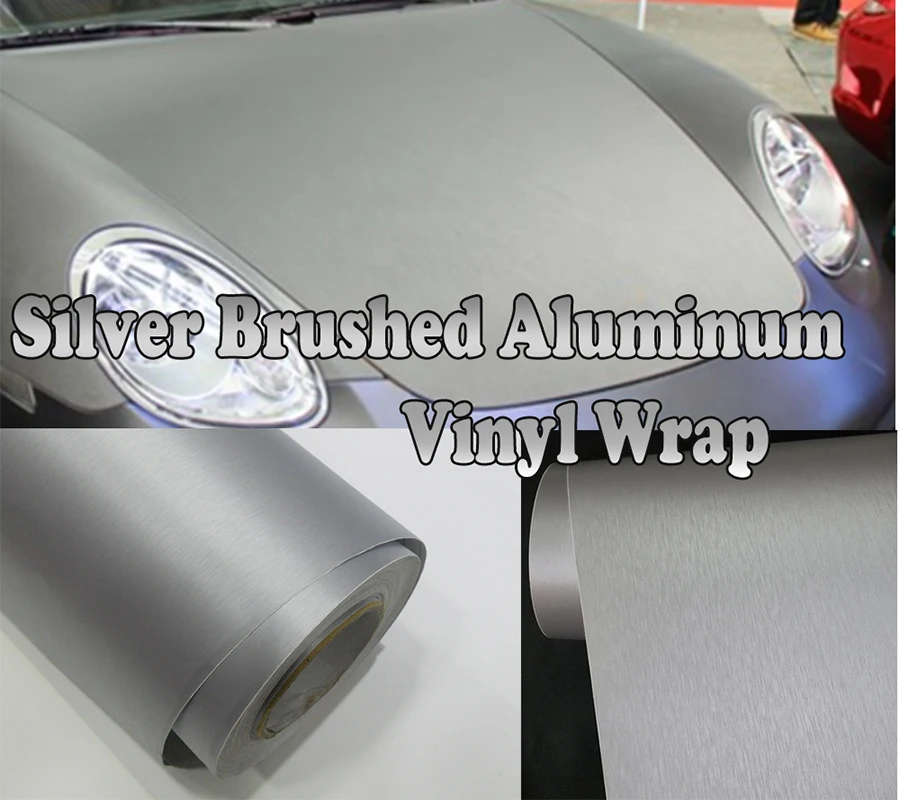 50cm-X150cm-Silver-Brushed-Aluminum-Wrap-Vinyl-Covering-Film-Sticker ...