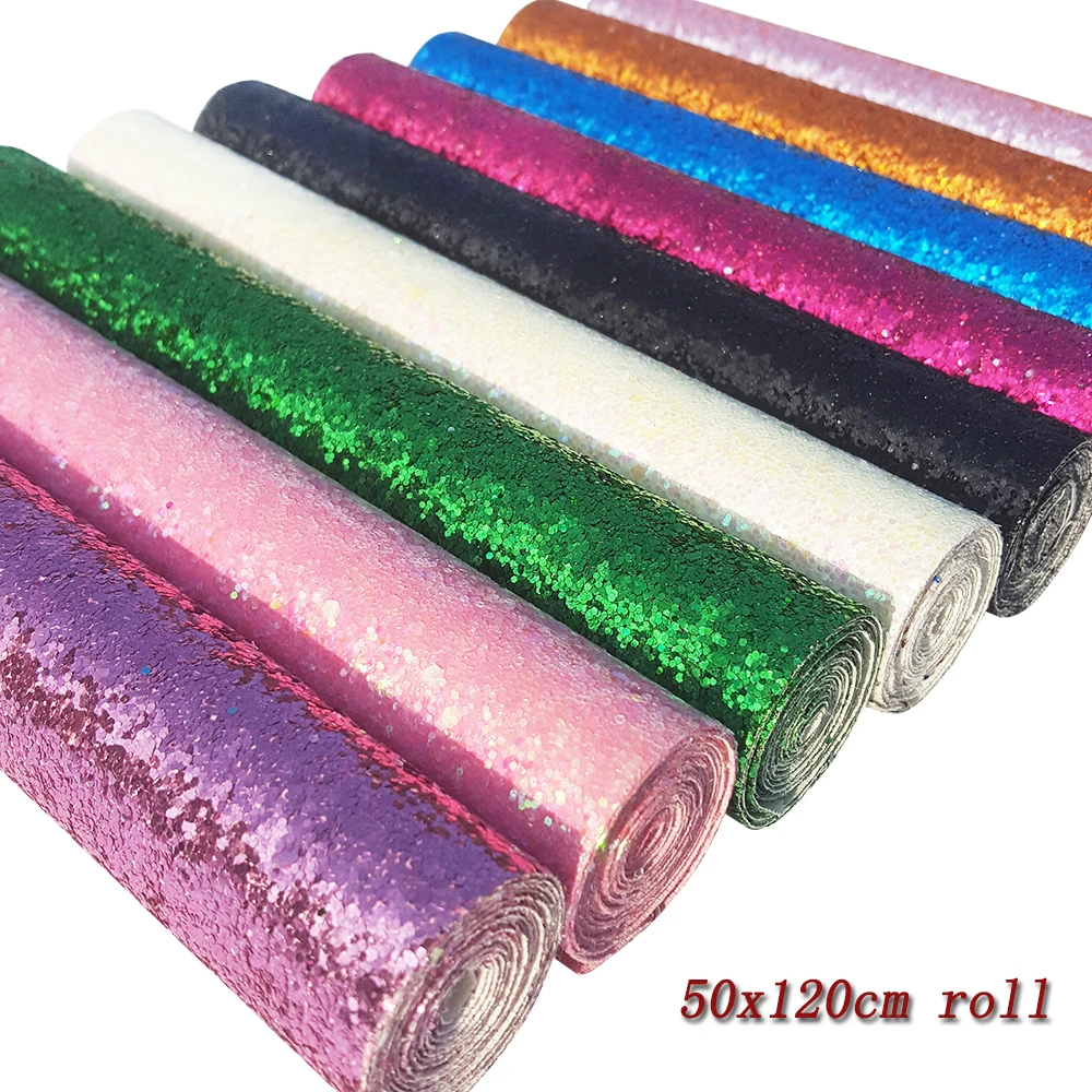 QIBU 50x120cm Glitter Synthetic Leather Roll Shiny Golden Red Black ...