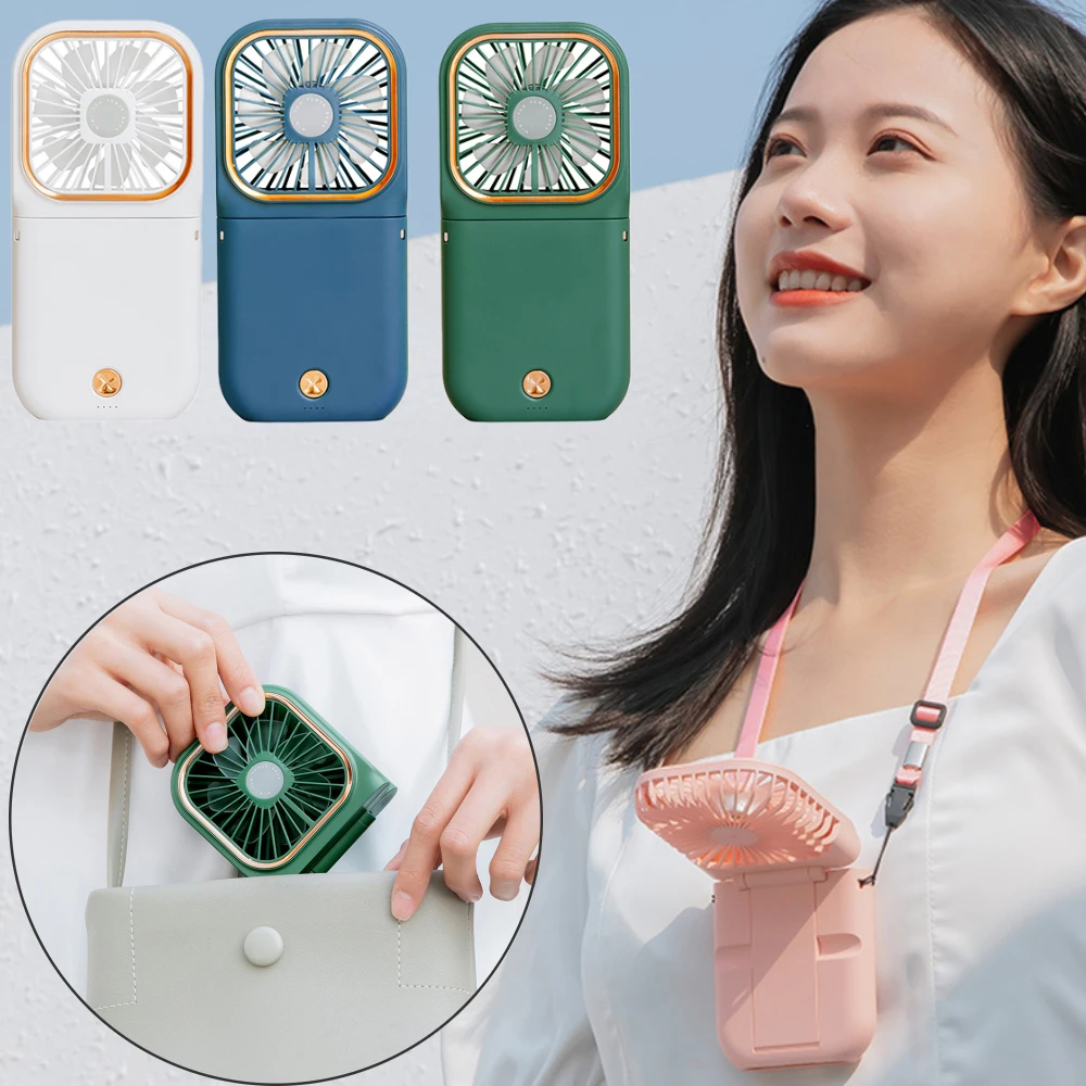 Mini Fan Portable Folding USB Rechargeable with Power Bank Handheld Fan ...