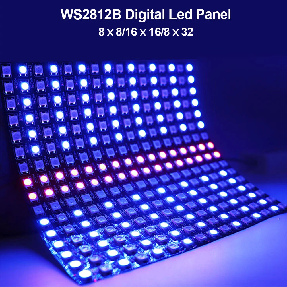 Ws2812b Ws2812 Rgb Led Digital Flexible Individually Addressable Panel Light 8x8 16x16 8x32 ...