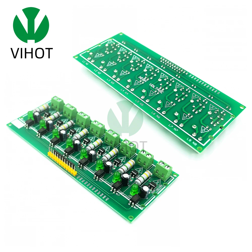 8 Ch Channel AC 220V 3V 5V 8 Channel Optocoupler Isolation Test Board ...