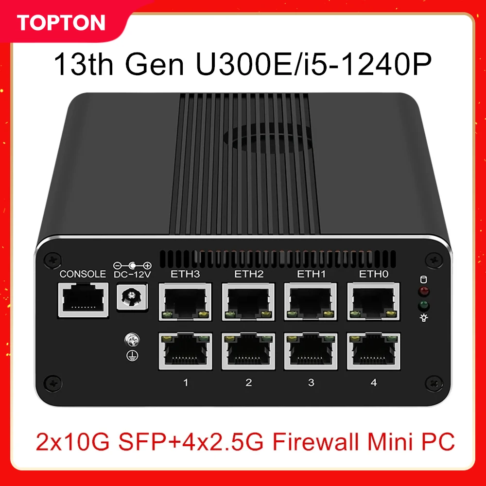 13th Gen X8 Intel Soft Router 2*10G SFP 4xIntel i226-V U300E i5 1240P ...