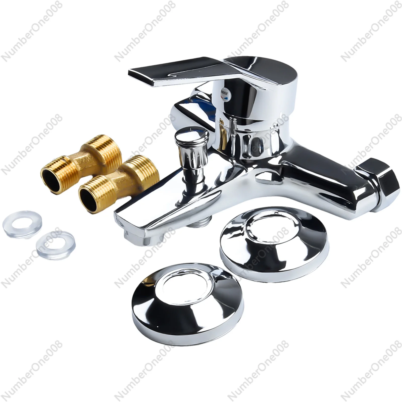 Zinc-alloy-basin-faucet-chrome-wall-mounted-hot-and-cold-water-double ...